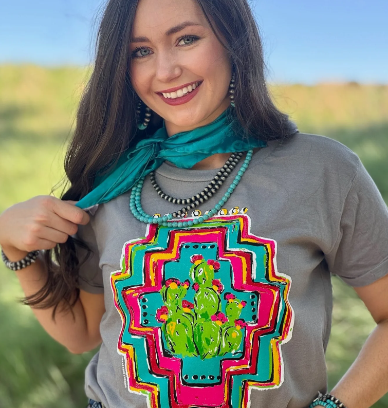 Callie Ann Stetler Aztec with Cacti Boyfriend Tee – Beyond Blessed Boutique