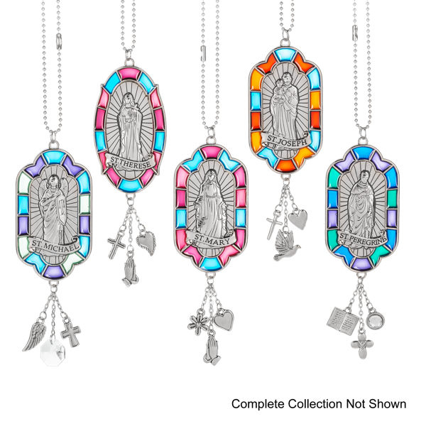 Stained Glass Saint Car Charms – Beyond Blessed Boutique
